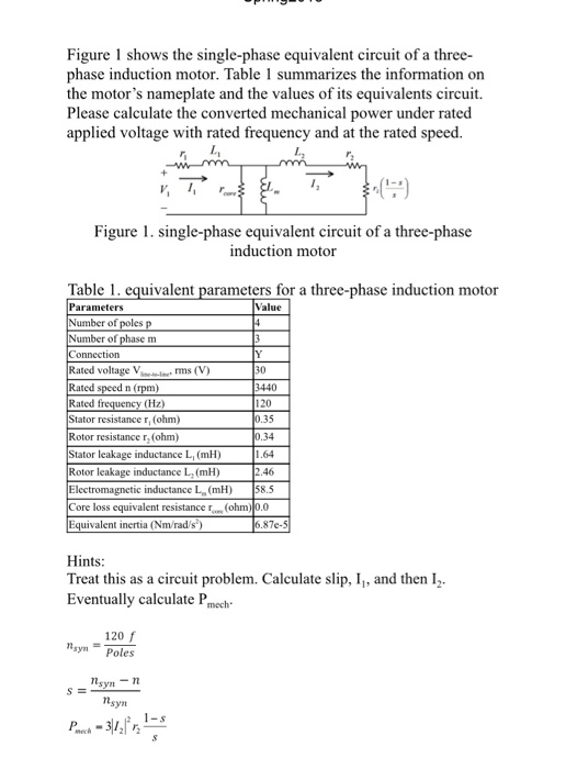 Solved Figure 1 shows the single-phase equivalent circuit of | Chegg.com