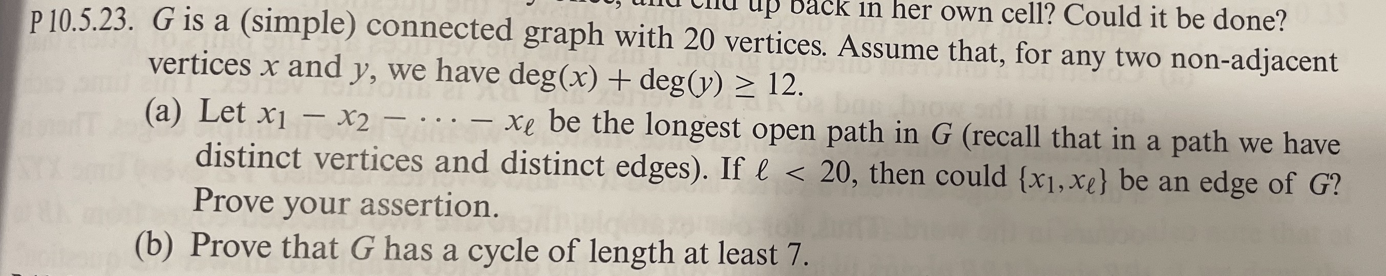 Solved 10.5.23. G is a (simple) connected graph with 20 | Chegg.com