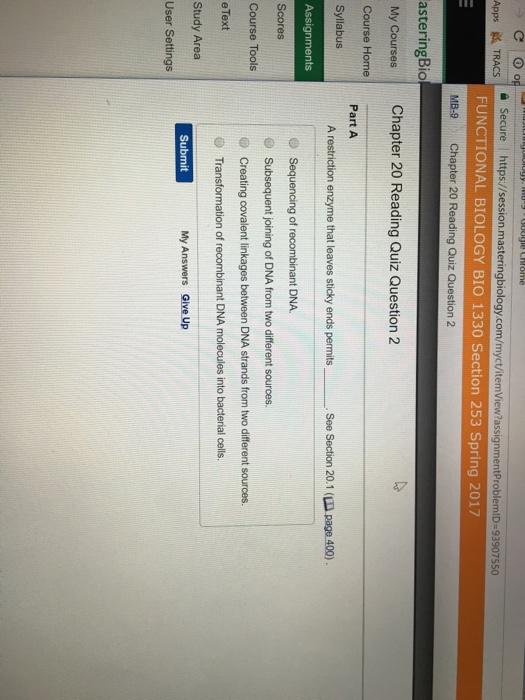 Solved: Secure Ttps://session Masteringbiology.com/myctite... | Chegg.com