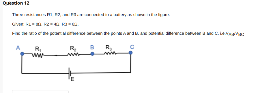 Solved Question 12 Three resistances R1, R2, and R3 are | Chegg.com