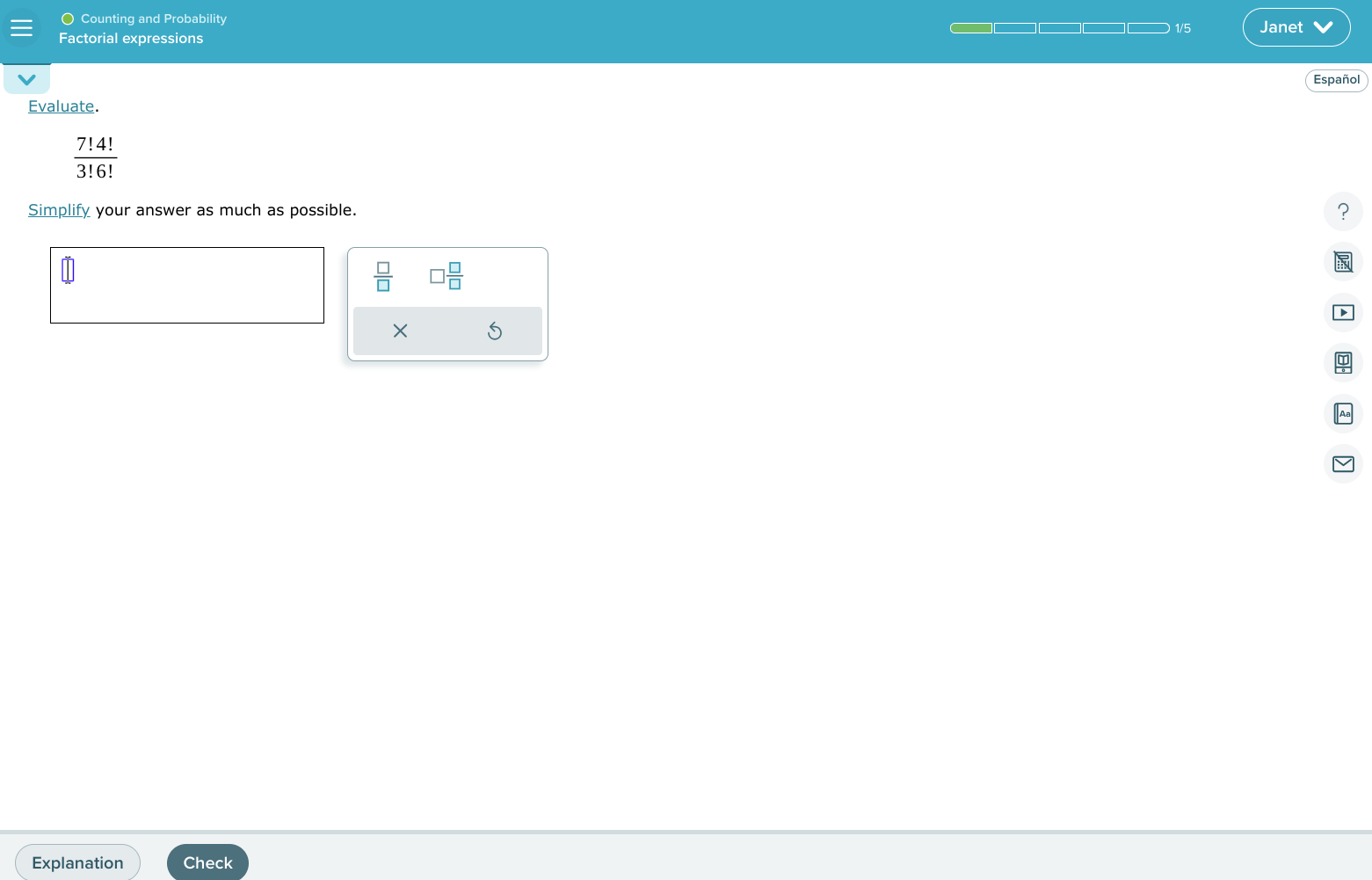 Solved = ﻿Counting and ProbabilityFactorial | Chegg.com