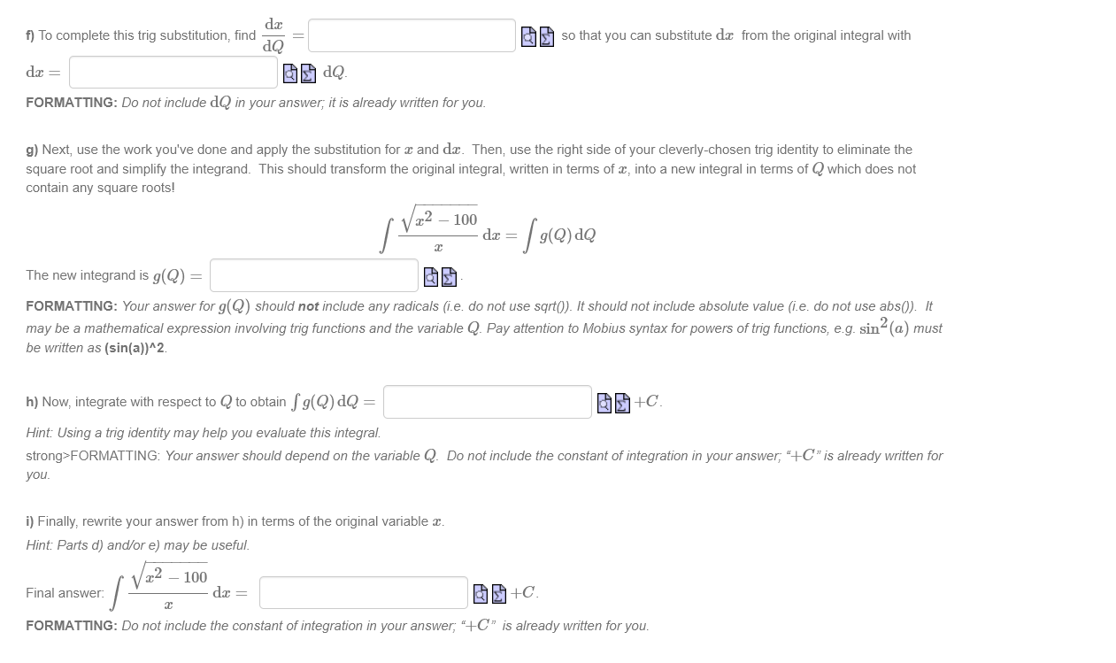 Solved a) First, select one of the following trig identities | Chegg.com