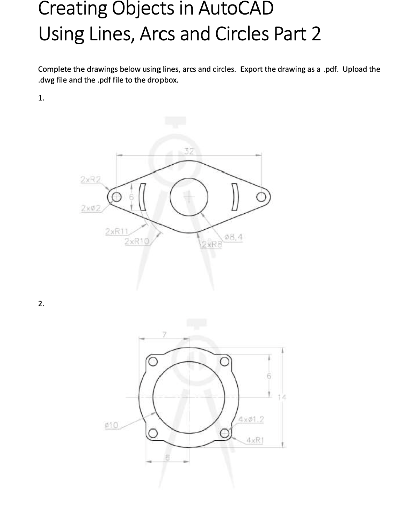 Solved Creating Objects In Autocad Using Lines Arcs And