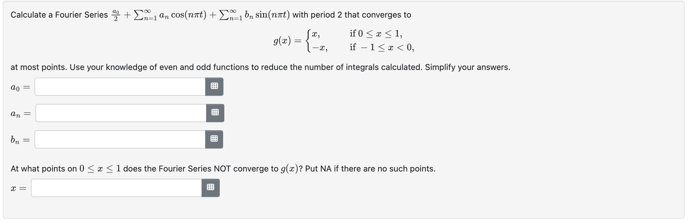 Solved Calculate a Fourier Series | Chegg.com