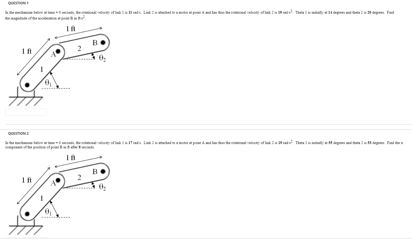 Solved QUESTION 1 In the mechanism below at time = 0 | Chegg.com