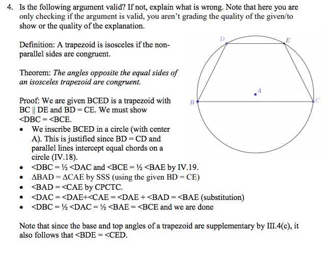 Solved 4. Is the following argument valid? If not, explain | Chegg.com