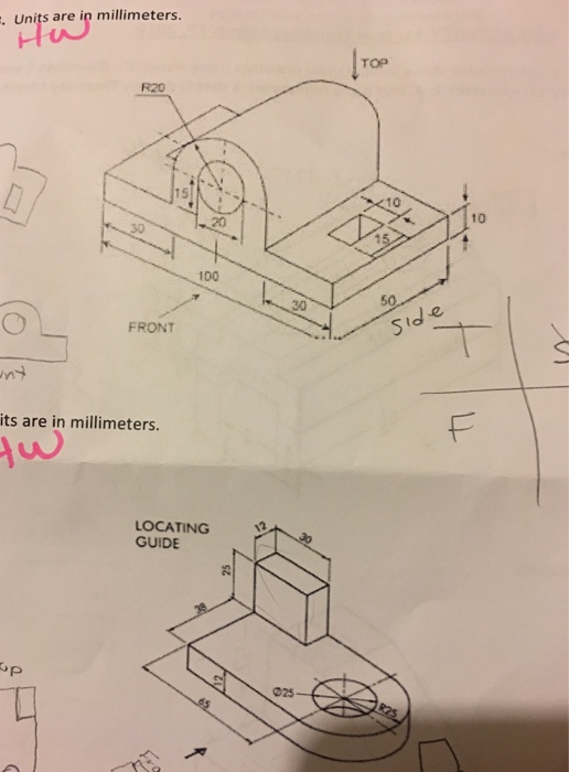 Solved design the following orthographic views in multiview | Chegg.com