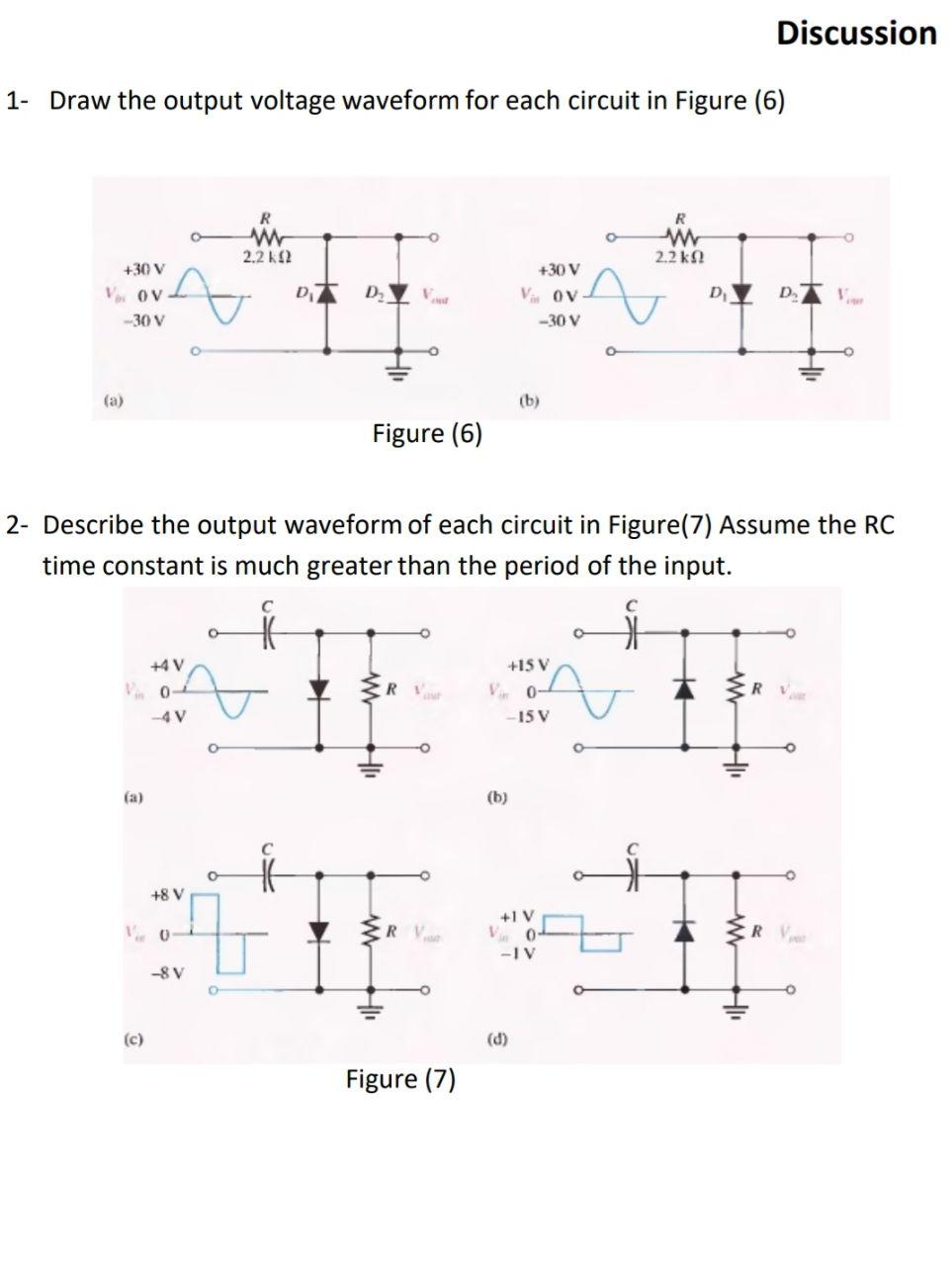 Solved Discussion 1- Draw the output voltage waveform for | Chegg.com