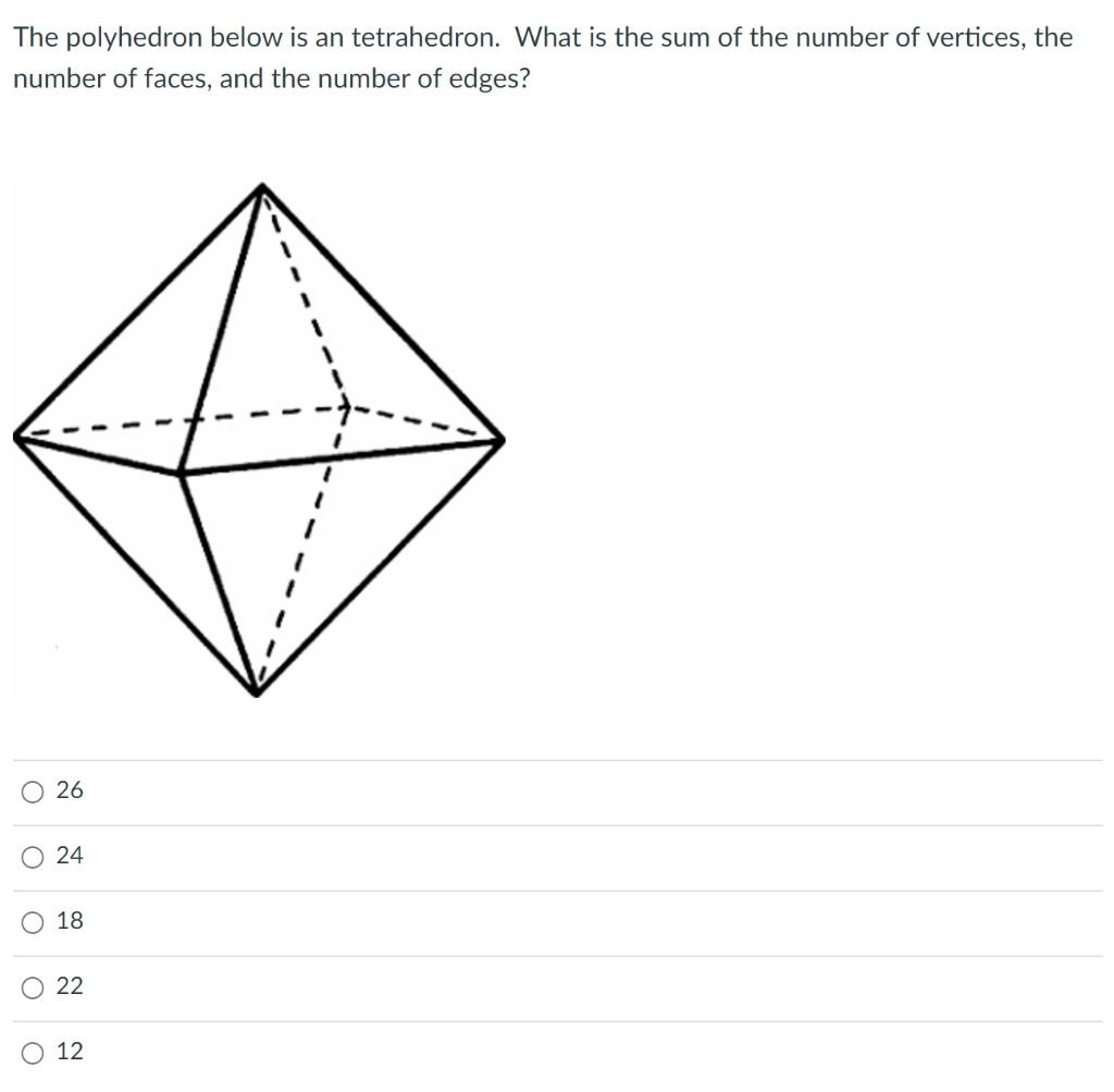 Solved The polyhedron below is an tetrahedron. What is the | Chegg.com
