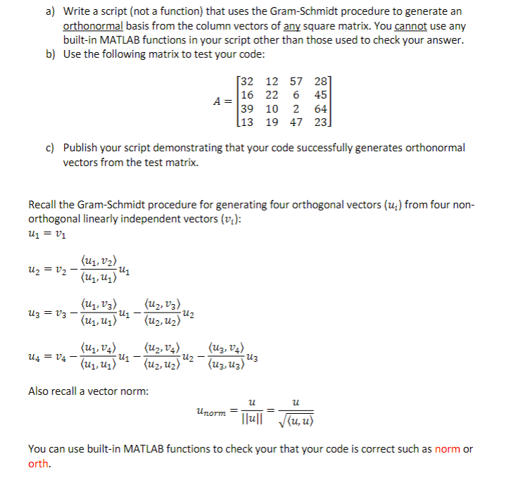 Solved a) Write a script (not a function) that uses the | Chegg.com