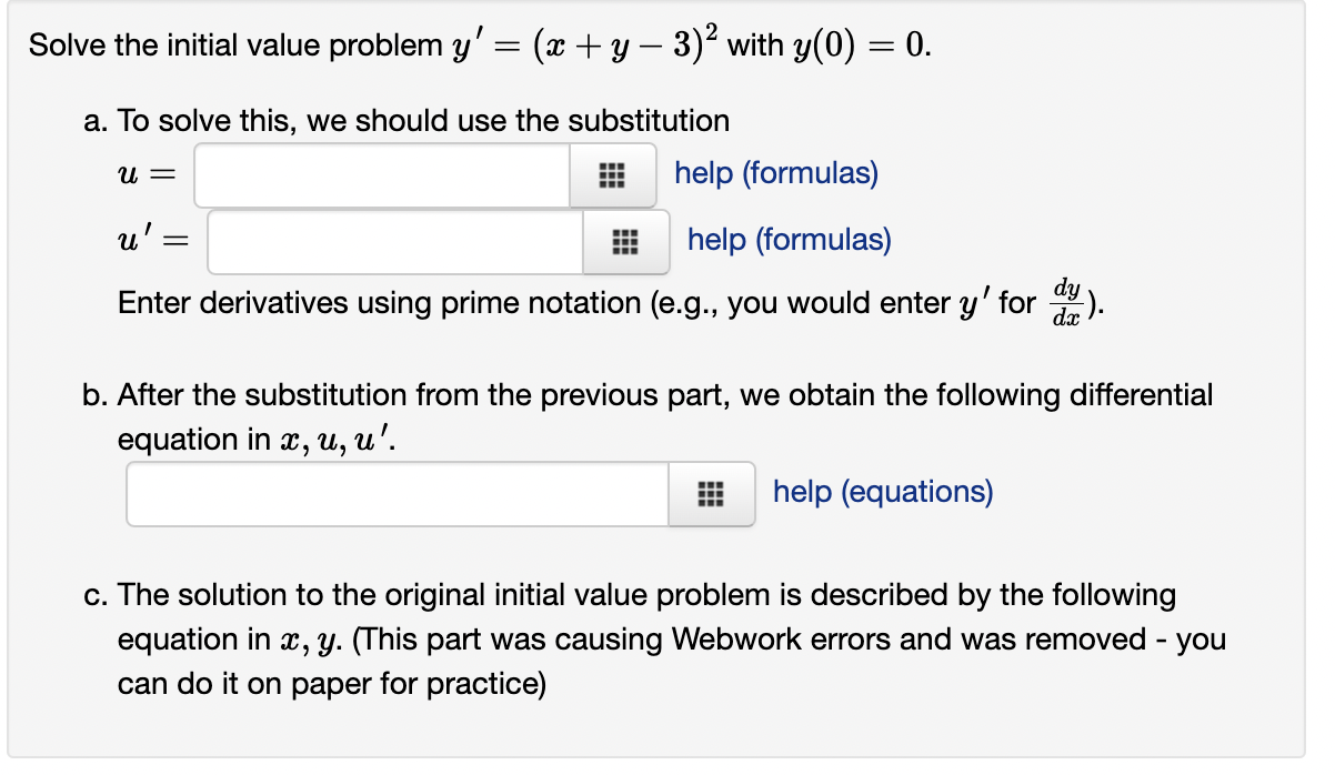 Solved Solve the initial value problem y′=(x+y−3)2 with | Chegg.com