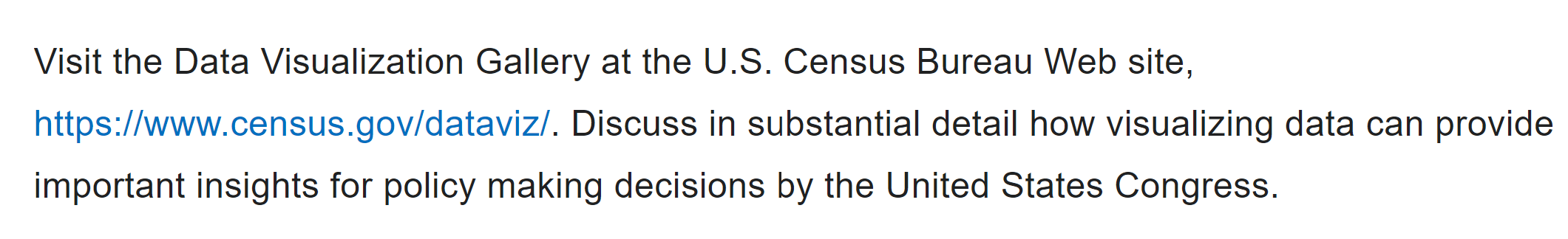 Solved Visit the Data Visualization Gallery at the U.S. | Chegg.com
