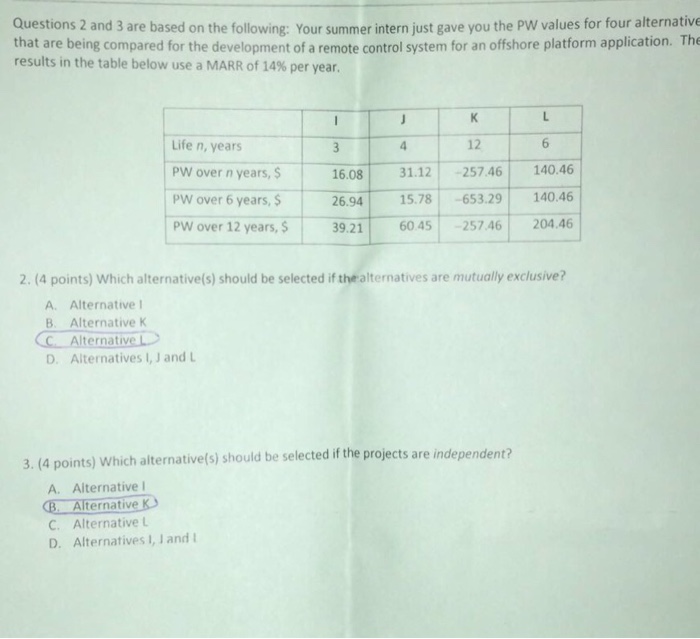 Solved Questions 2 and 3 are based on the following: Your | Chegg.com