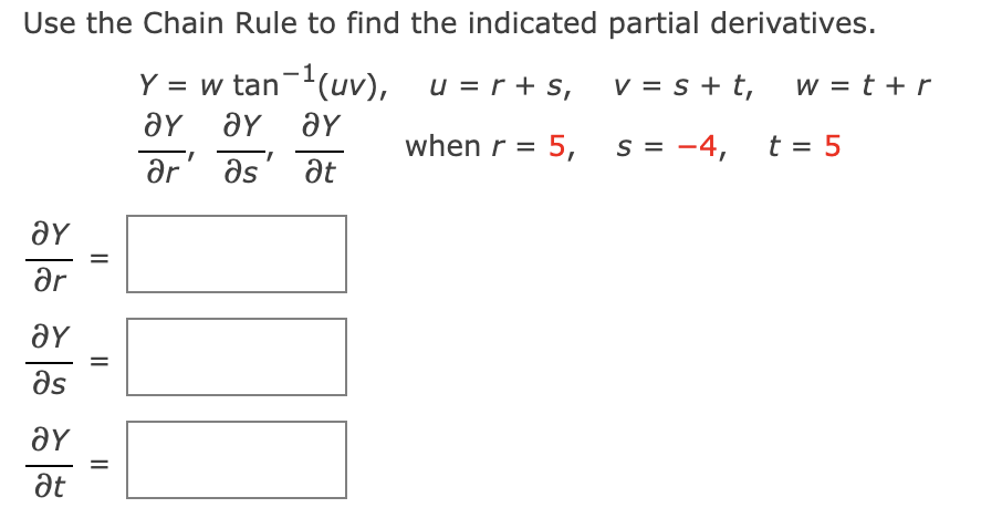Solved Use the Chain Rule to find the indicated partial | Chegg.com