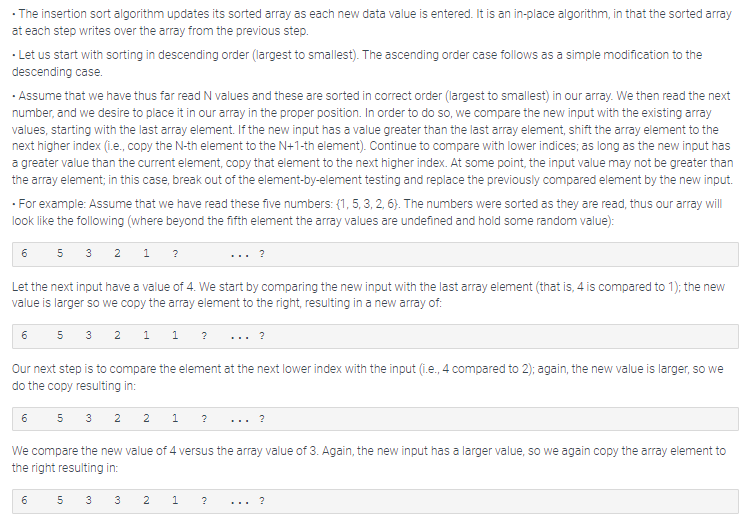 Solved In C Programming Create An Insertion Sort Program 7035