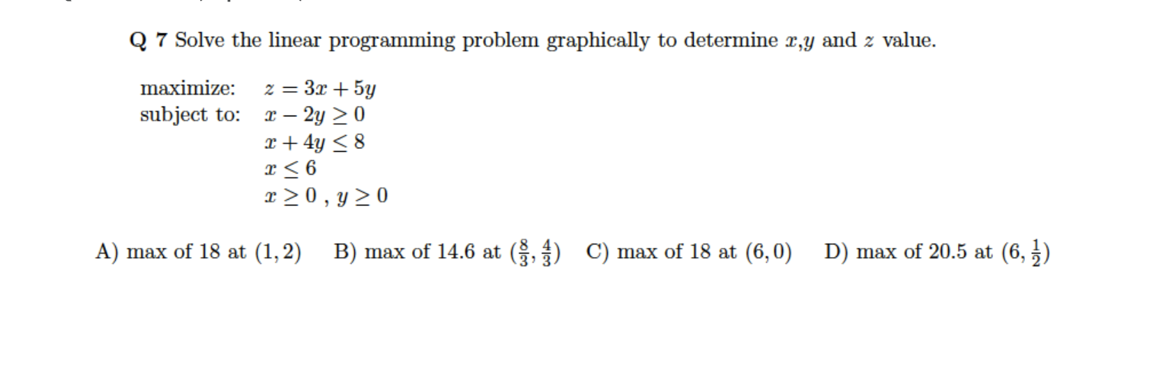 Solved Q 7 Solve the linear programming problem graphically | Chegg.com