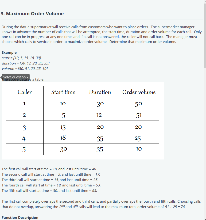 Solved 3. Maximum Order Volume During the day, a supermarket | Chegg.com