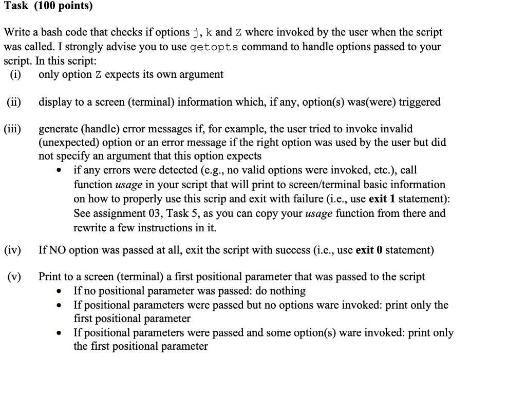 Assignment 04 - A Simple BASH Script For this | Chegg.com