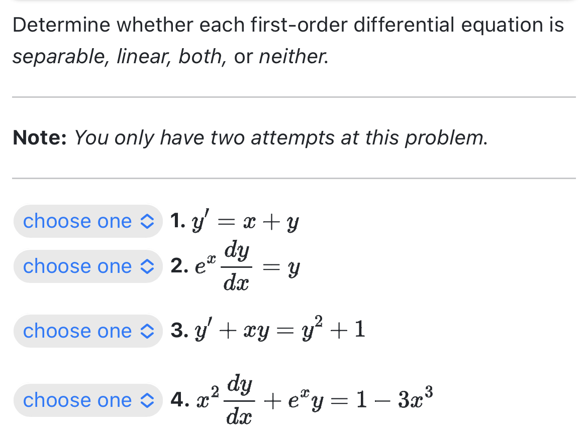 Solved Determine Whether Each First Order Differential