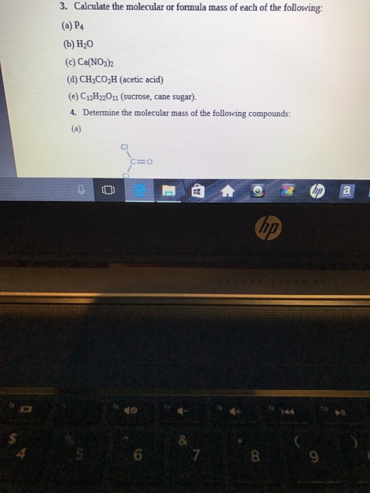 Solved 3. Calculate the molecular or formula mass of each of | Chegg.com
