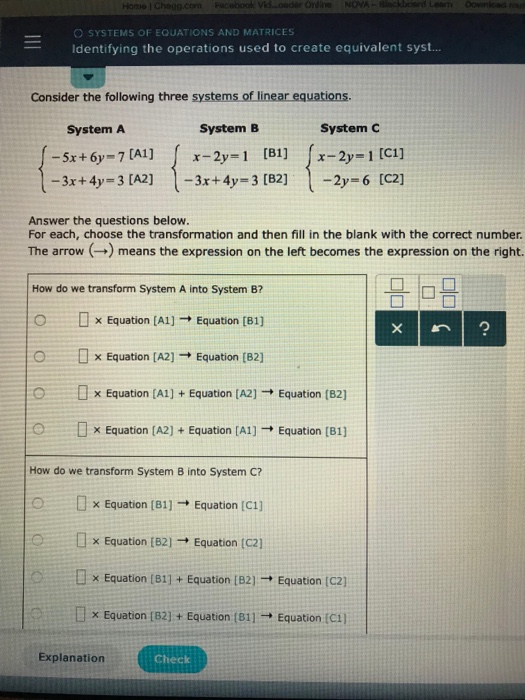 Solved O SYSTEMS OF EQUATIONS AND MATRICES Identifying the | Chegg.com