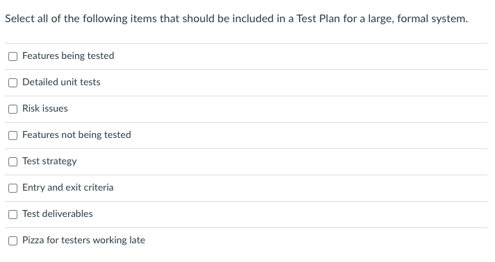 Solved Select all of the following items that should be | Chegg.com