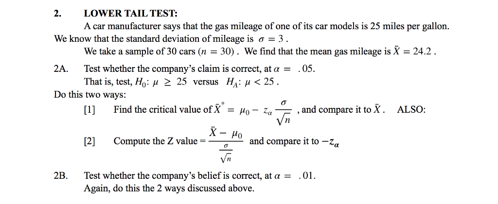 Solved 2.LOWER TAIL TEST: We know that the standard | Chegg.com