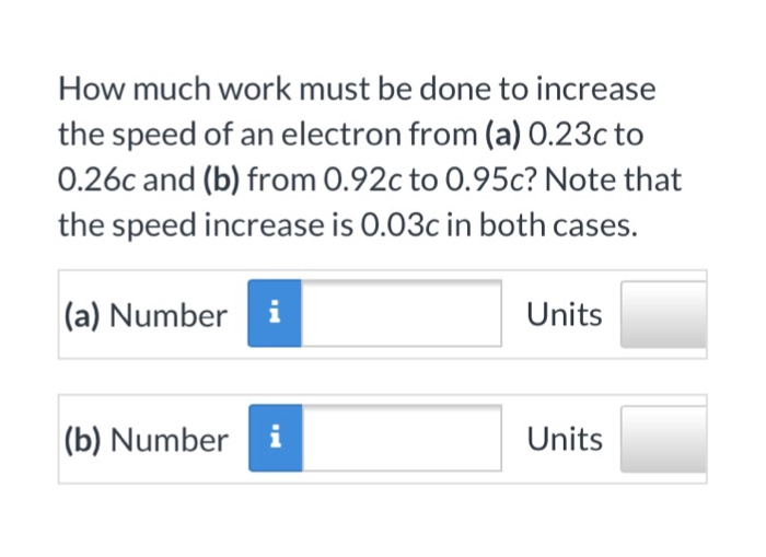 Solved How much work must be done to increase the speed of | Chegg.com