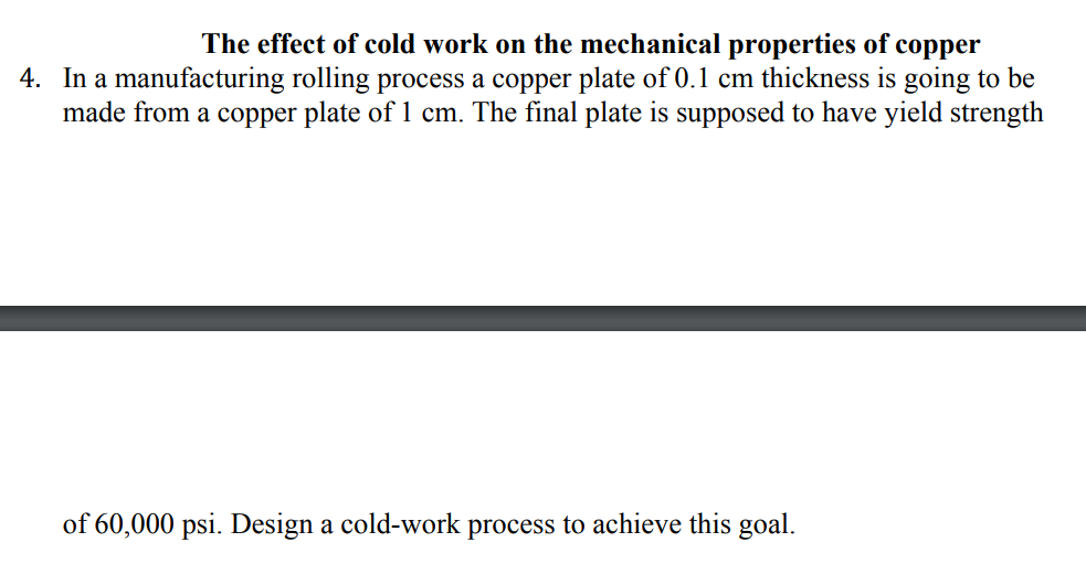 Solved The effect of cold work on the mechanical properties | Chegg.com