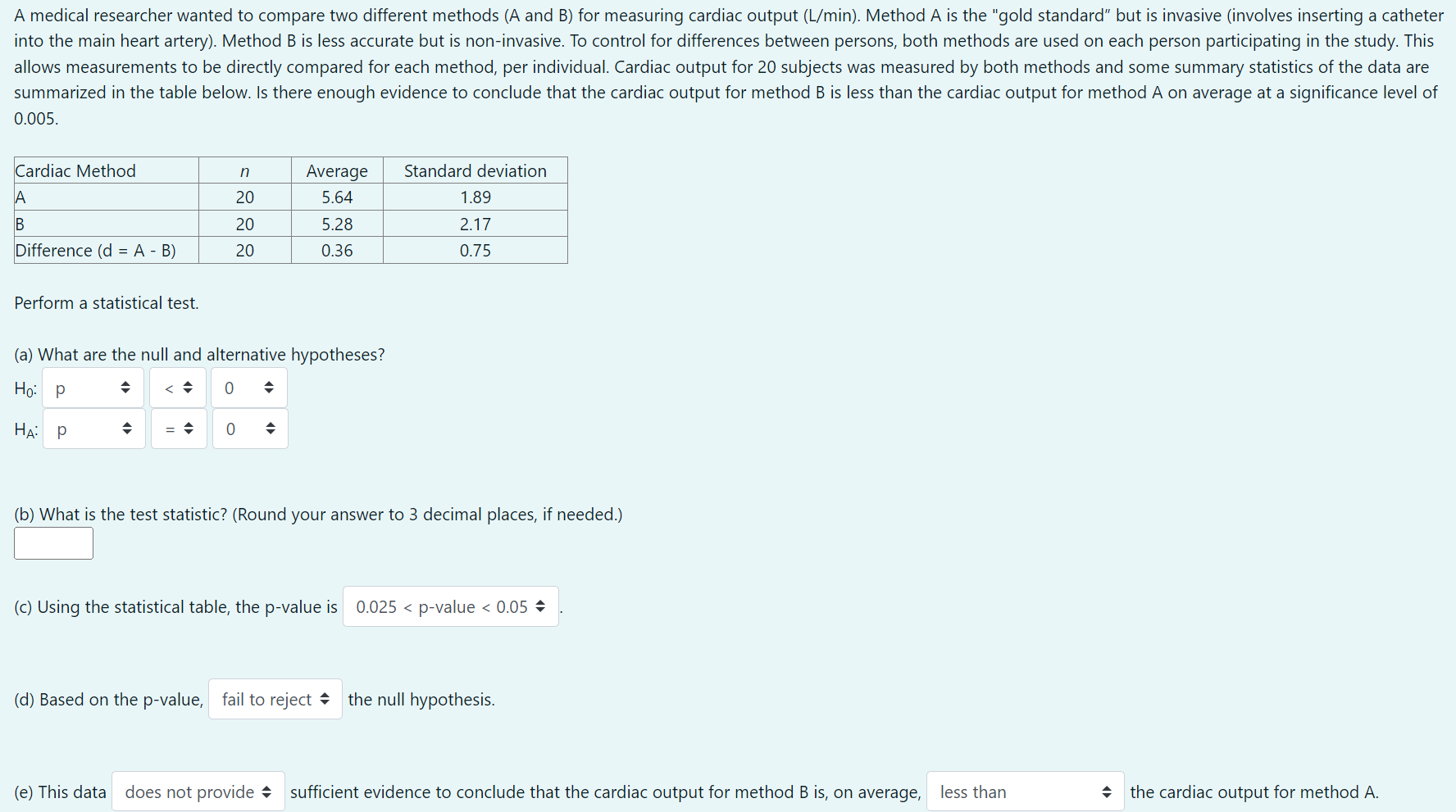 Solved A medical researcher wanted to compare two different | Chegg.com