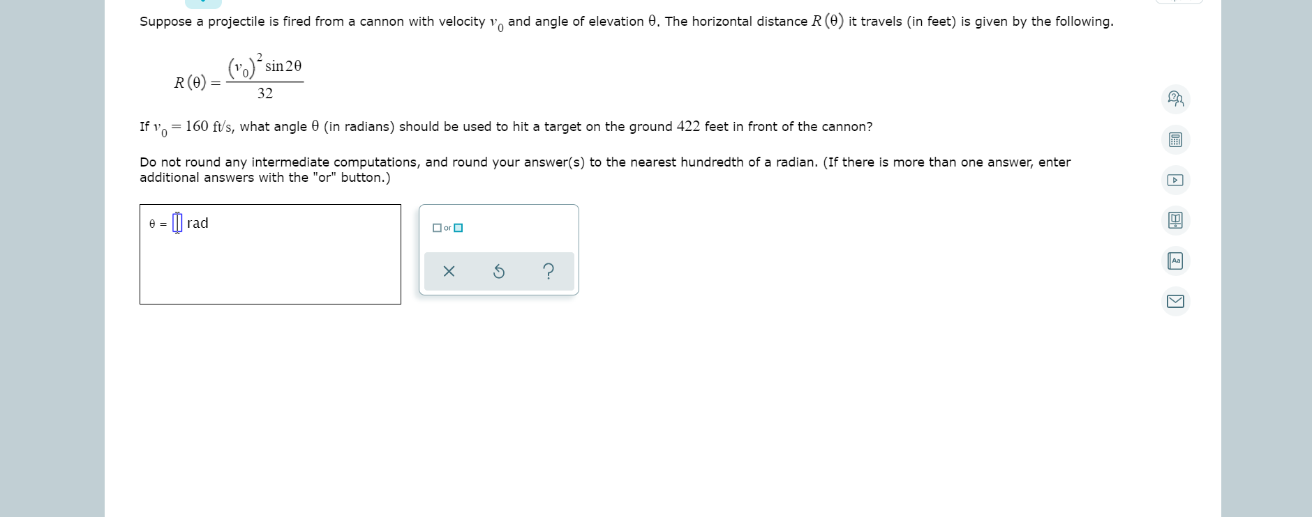 Solved Suppose a projectile is fired from a cannon with | Chegg.com