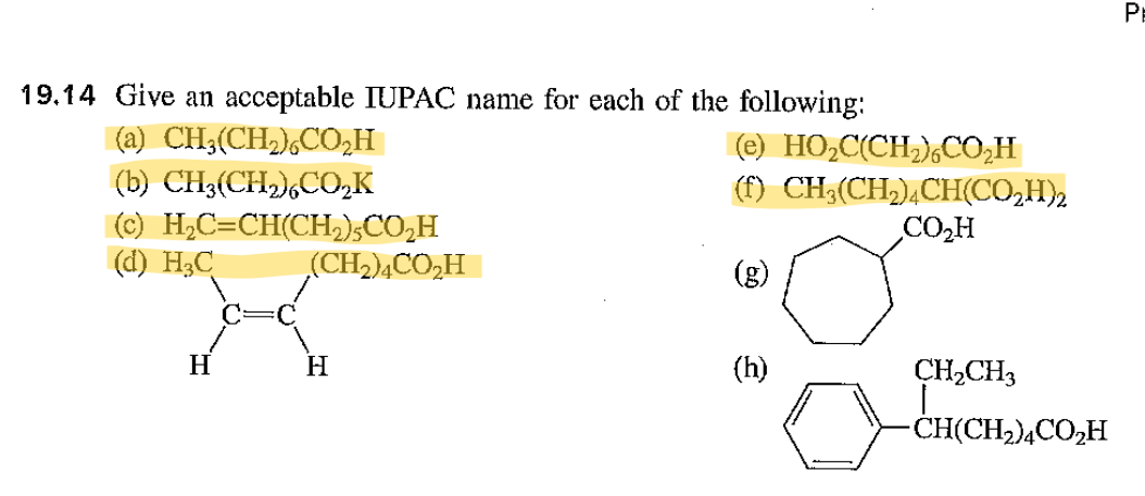 Solved 19.14 Give an acceptable IUPAC name for each of the | Chegg.com