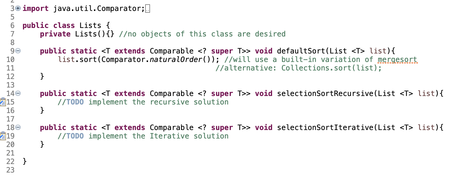 Please Code using Java, implement the two methods | Chegg.com