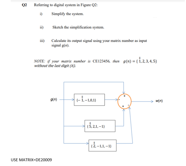 Solved Q2 Referring to digital system in Figure Q2: i) | Chegg.com