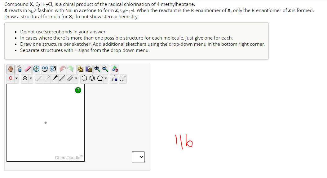 Solved Compound x,C8H17Cl, ﻿is a chiral product of the | Chegg.com