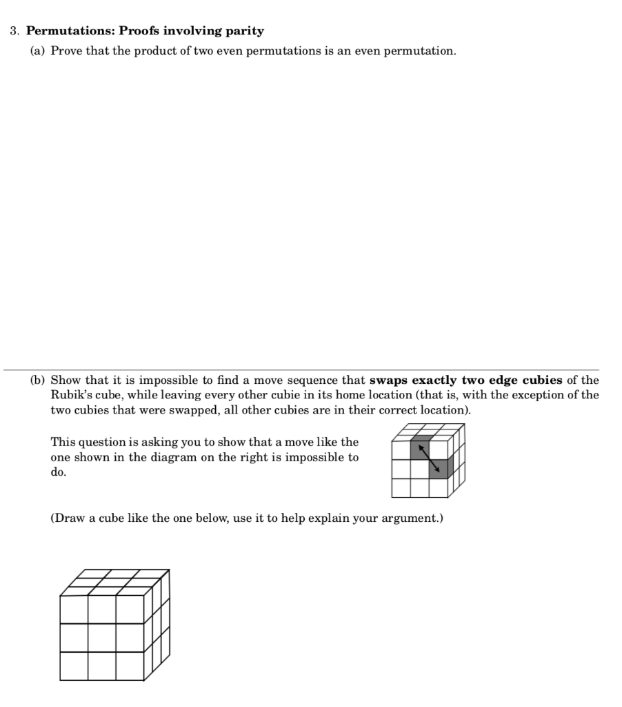 Solved 3. Permutations: Proofs involving parity (a) Prove | Chegg.com