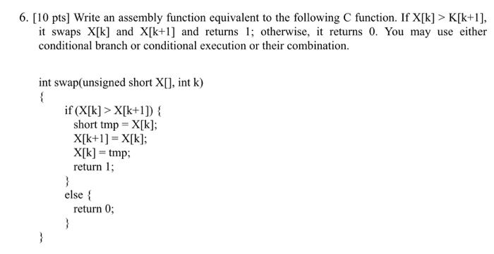 Solved 6 10 Pts Write An Assembly Function Equivalent To 6058