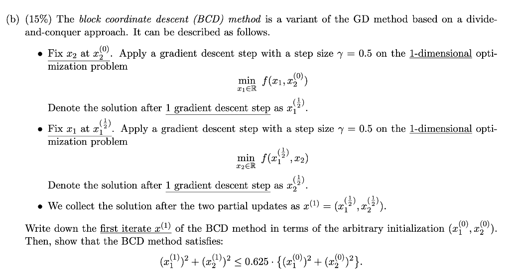 Problem 2 35 Consider The Following Unconstrained 3639