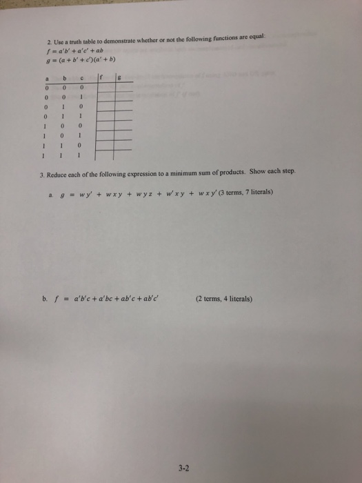Solved 2. Use a truth table to demonstrate whether or not | Chegg.com