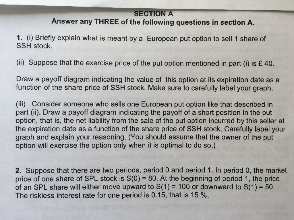 SECTIONA Answer any THREE of the following questions | Chegg.com