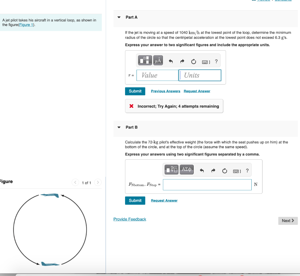 Solved A jet pilot takes his aircraft in a vertical loop, as | Chegg.com