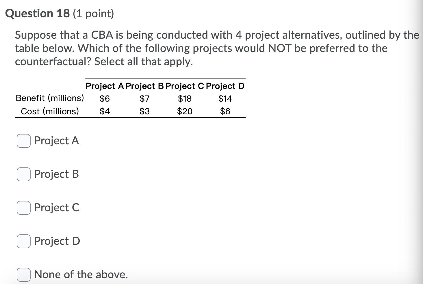 Solved Question 17 (1 point) Suppose that a CBA is being | Chegg.com