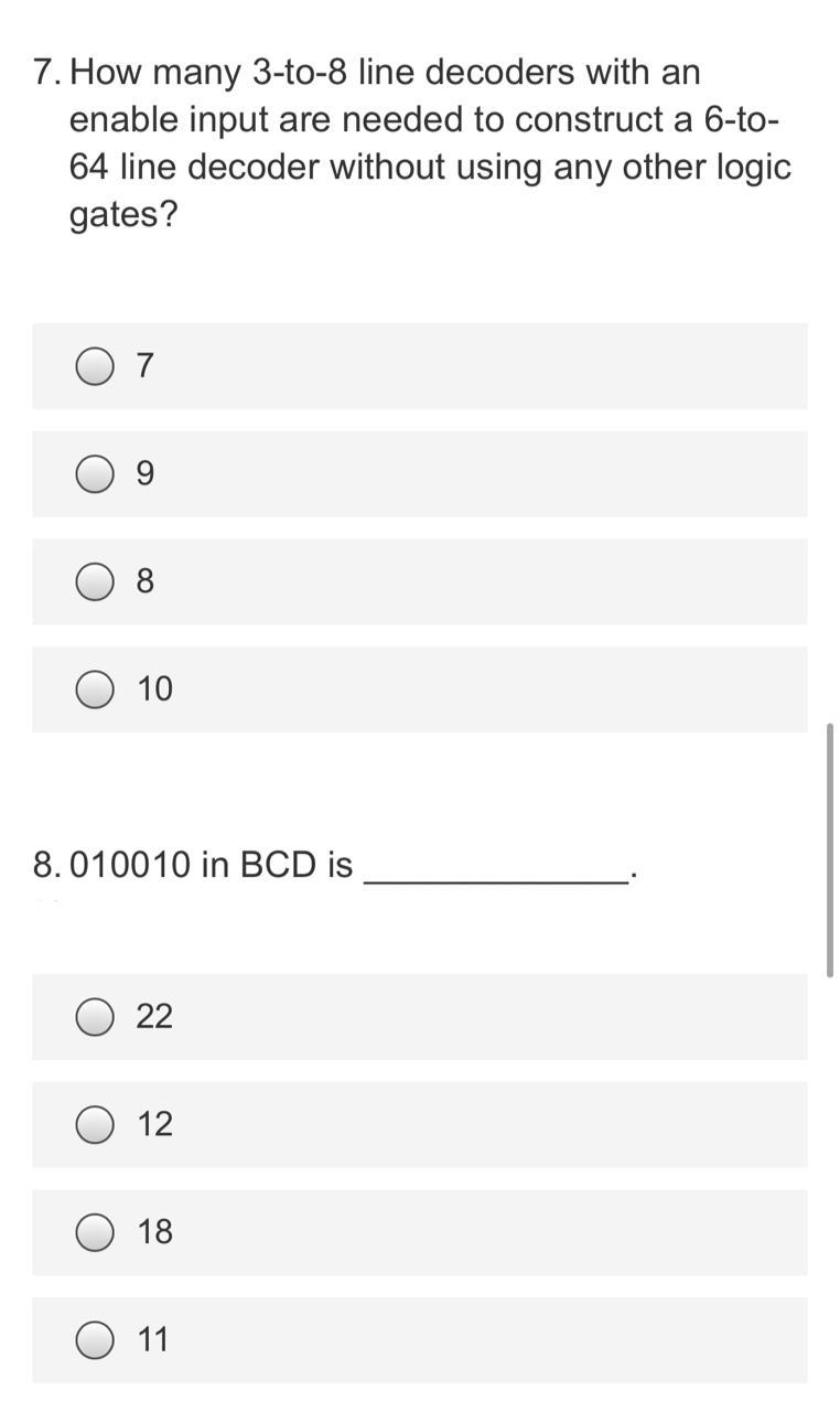 Solved 7. How many 3-to-8 line decoders with an enable input | Chegg.com