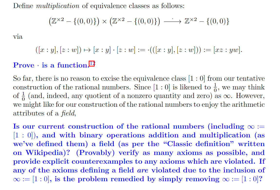 Solved Define multiplication of equivalence classes as | Chegg.com