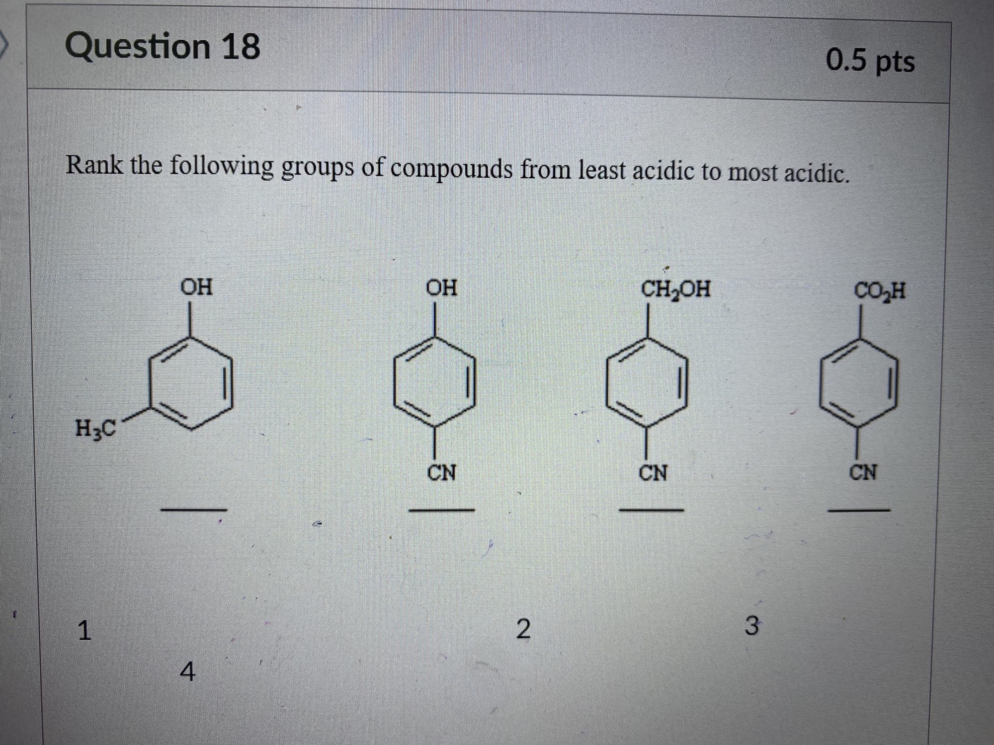 Solved Rank the following groups of compounds from least | Chegg.com