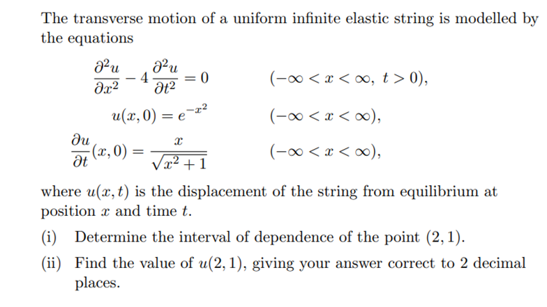 Solved The transverse motion of a uniform infinite elastic | Chegg.com