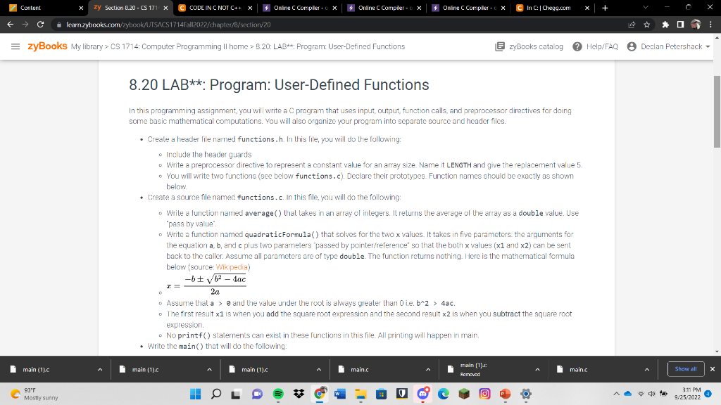 Solved In c not c++ please, i keep getting errors in the | Chegg.com