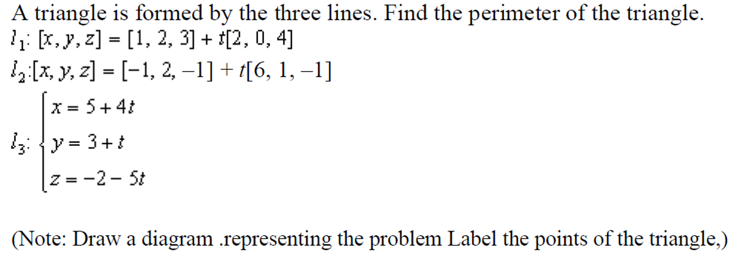 Solved 3 3 = A triangle is formed by the three lines. Find | Chegg.com