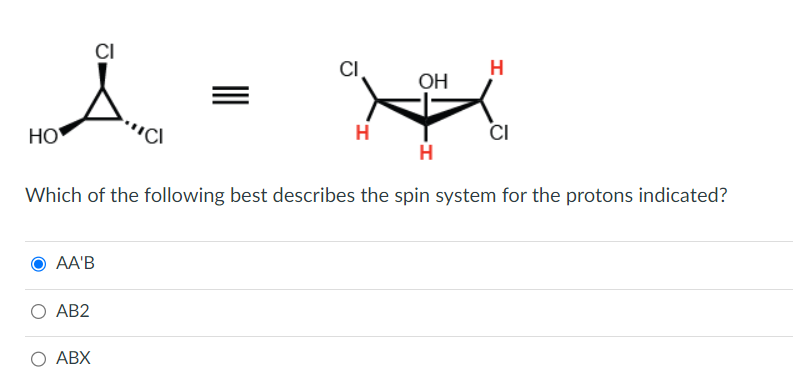 Solved Which of the following best describes the spin system | Chegg.com