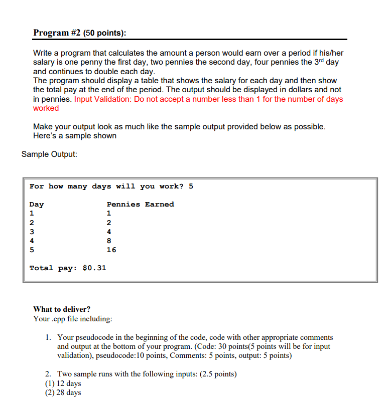 Solved Program #2 (50 points): Write a program that | Chegg.com